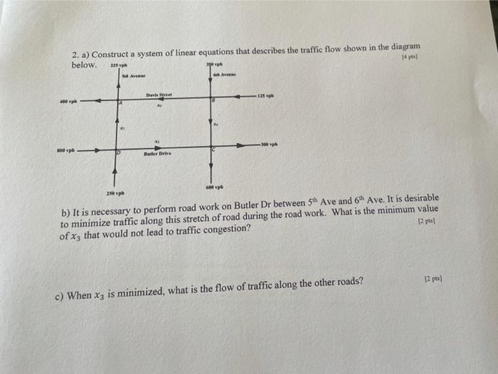 Solved 2. a) Construct a system of linear equations that | Chegg.com