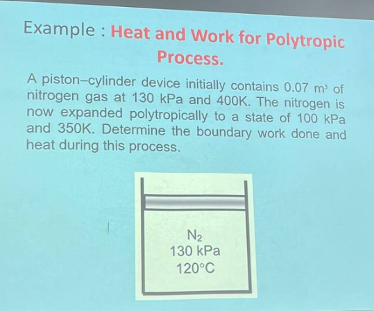 Solved Example: Heat and Work for Polytropic Process.A | Chegg.com