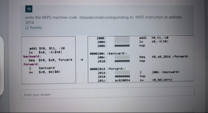Solved 10 write the MIPS machine code | Chegg.com