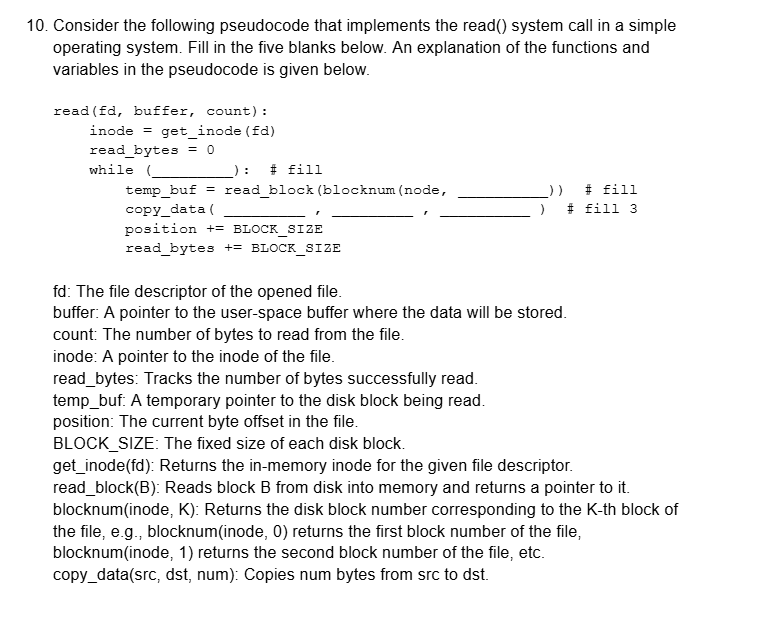 Consider the following pseudocode that implements the | Chegg.com