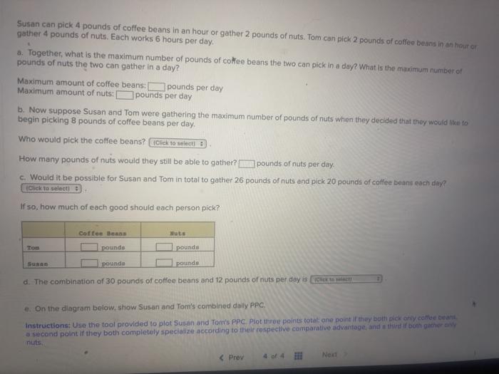 Solved Susan can pick 4 pounds of coffee beans in an hour or | Chegg.com