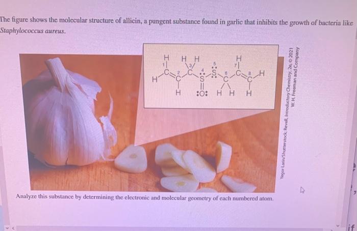 The figure shows the molecular structure of allicin, | Chegg.com