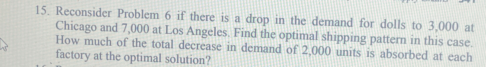 Solved Reconsider Problem 6 ﻿if there is a drop in the | Chegg.com