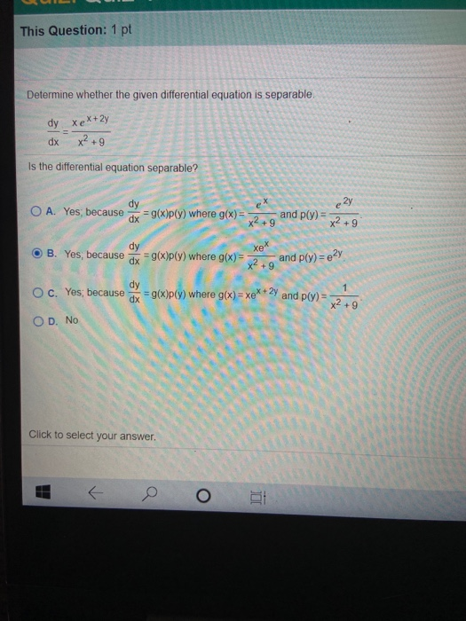 Solved This Question: 1 pt Determine whether the given | Chegg.com