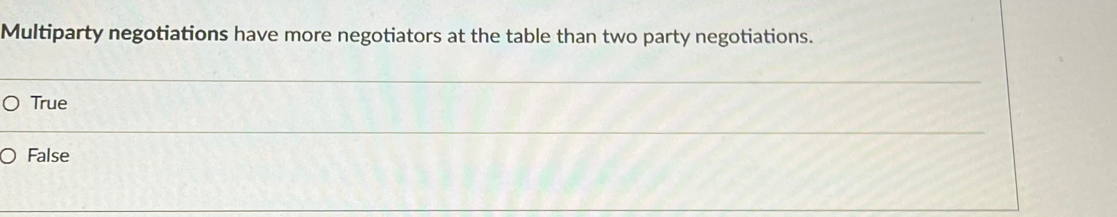 Solved Multiparty negotiations have more negotiators at the | Chegg.com