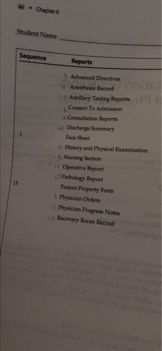 Solved 46. Chapter 6 Student Name Sequence Reports Advanced | Chegg.com