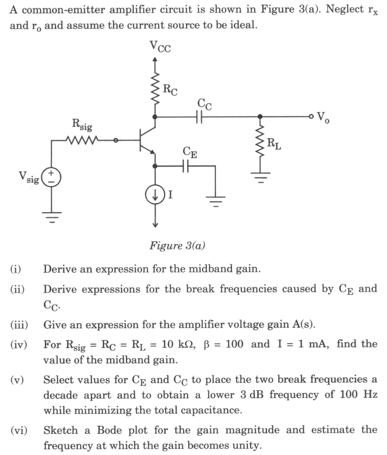 Solved A common-emitter amplifier circuit is shown in Figure | Chegg.com