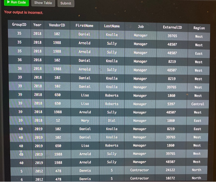Solved In this my SQL challenge, your query you should | Chegg.com