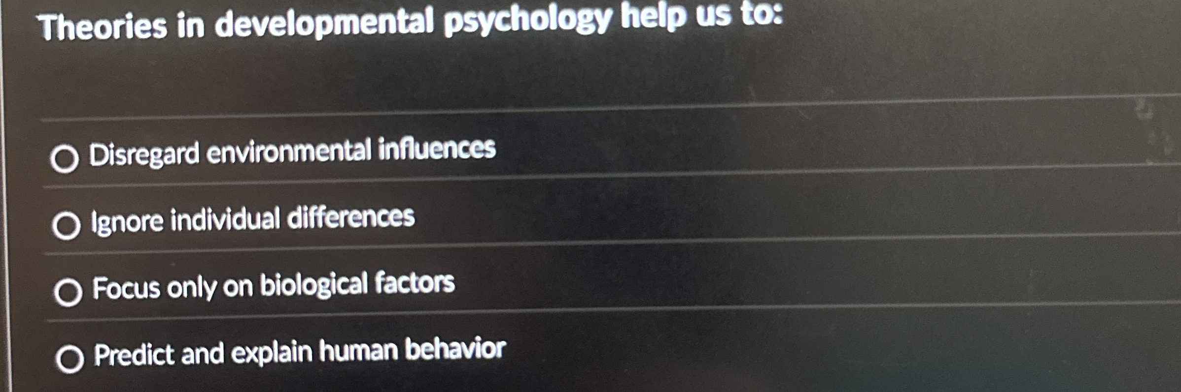 Solved Theories in developmental psychology help us | Chegg.com