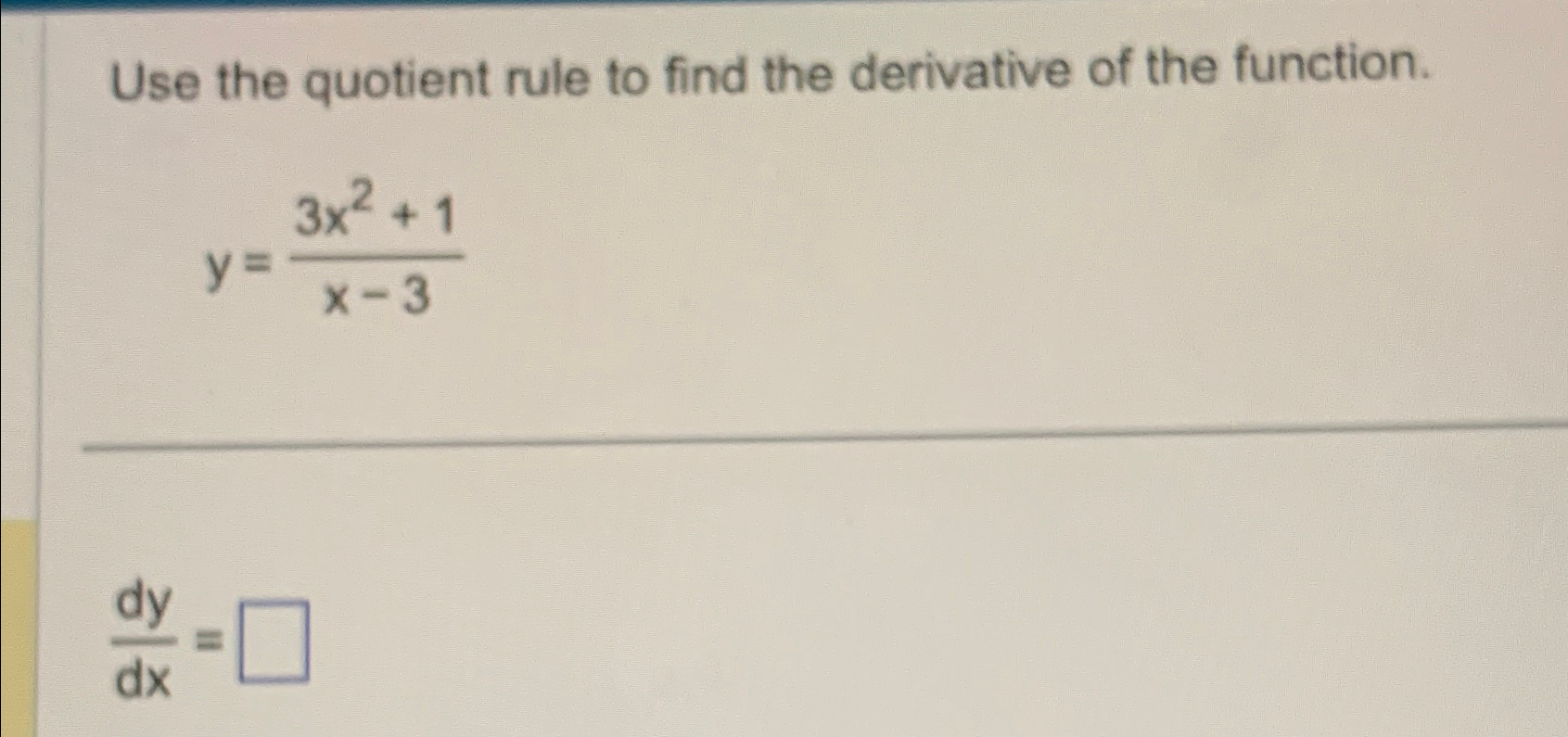 Solved Use the quotient rule to find the derivative of the | Chegg.com