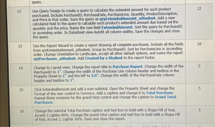 Solved query. 12 Use Query Design to create a query to | Chegg.com