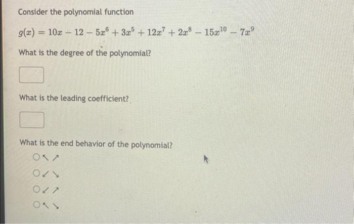 Solved Consider the polynomial function | Chegg.com