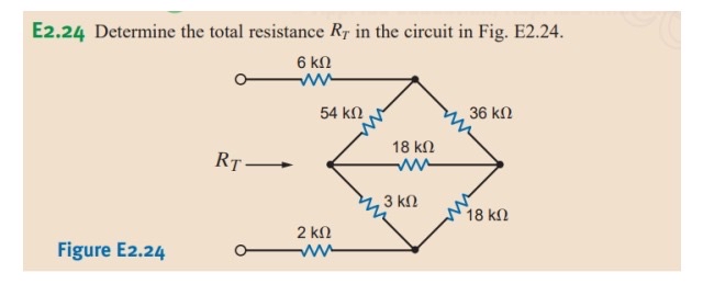 Solved E2.24 ﻿Determine the total resistance RT ﻿in the | Chegg.com
