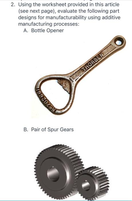 Solved 2. Using the worksheet provided in this article (see | Chegg.com