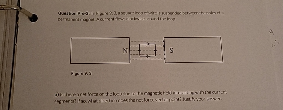 Solved Question Pre-3: In Figure 9.3, ﻿a square loop of wire | Chegg.com