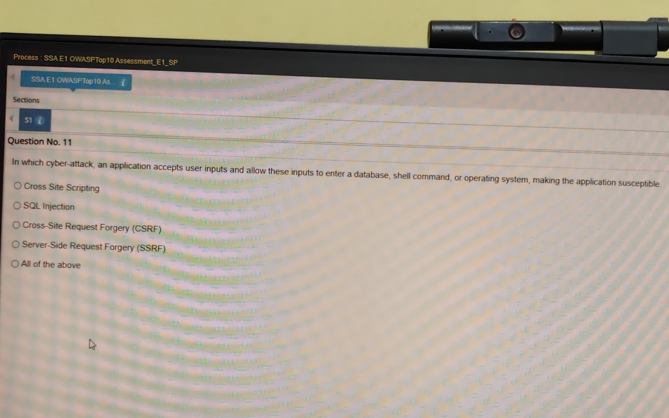 Solved Process : SSAE1 ﻿OWASPTop10 | Chegg.com