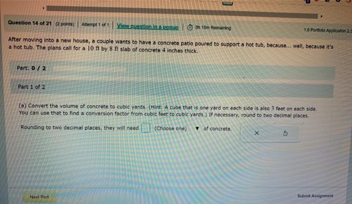 Solved Question 14 of 21 (2 points) Attempt 1 of 1 View | Chegg.com