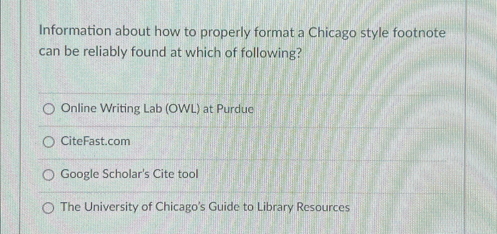 Solved Information about how to properly format a Chicago | Chegg.com