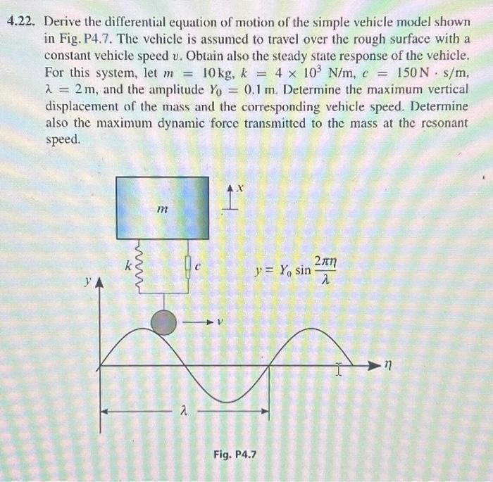 Solved 2. Derive the differential equation of motion of the | Chegg.com