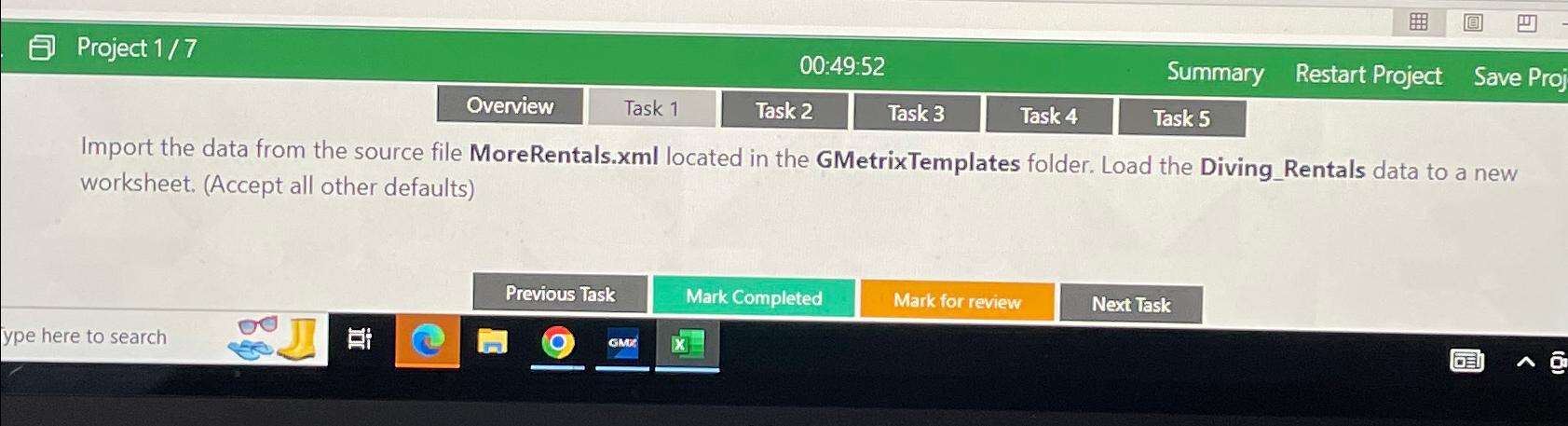 Solved Project 1700:49:52SummaryRestart ProjectSave ProjTask | Chegg.com