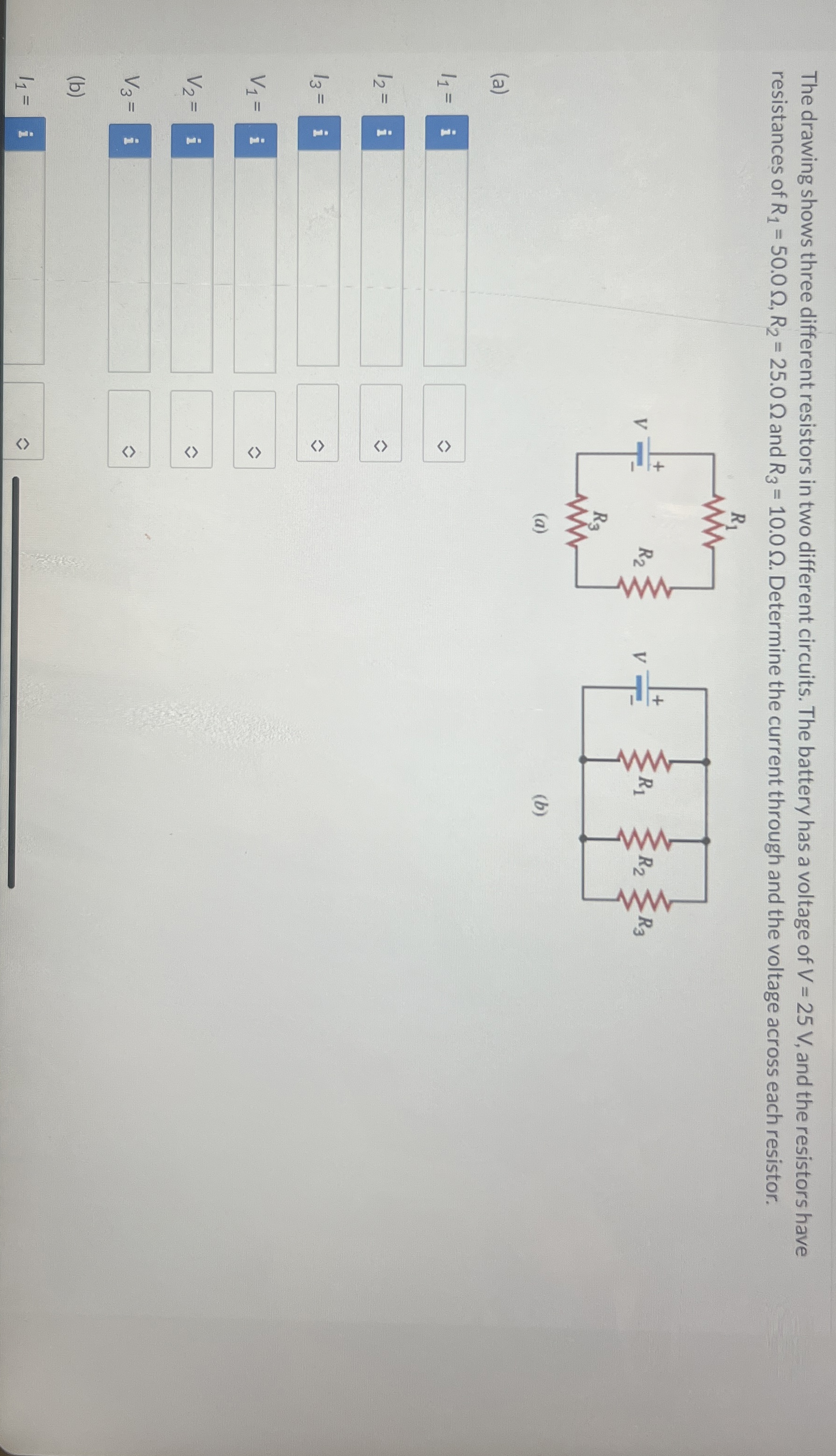 Solved The drawing shows three different resistors in two | Chegg.com