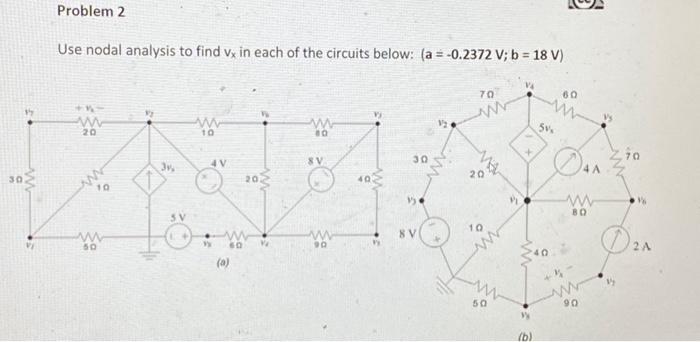 Solved Use nodal analysis to find vx in each of the circuits | Chegg.com