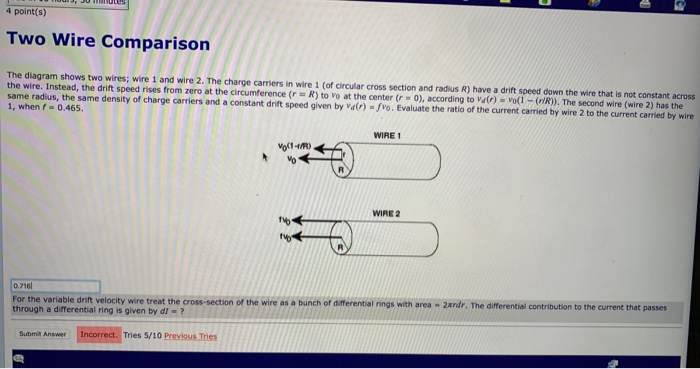 Solved 4 point(s) Two Wire Comparison The diagram shows two | Chegg.com