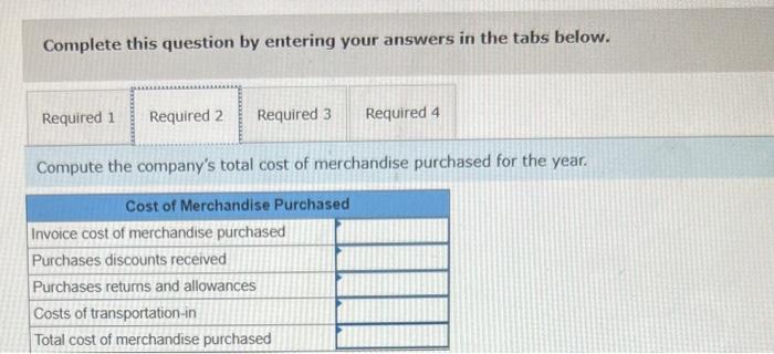 Solved Problem 4-3A Computing merchandising amounts and | Chegg.com