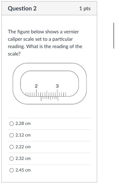 Solved The figure below shows a vernier caliper scale set to | Chegg.com