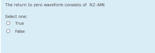 Solved The return to zero waveform consists of RZ-AMISelect | Chegg.com