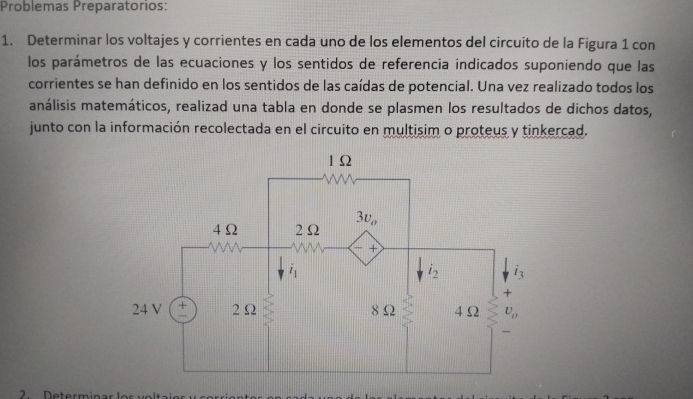 Solved Problemas Preparatorios:Determinar los voltajes y | Chegg.com