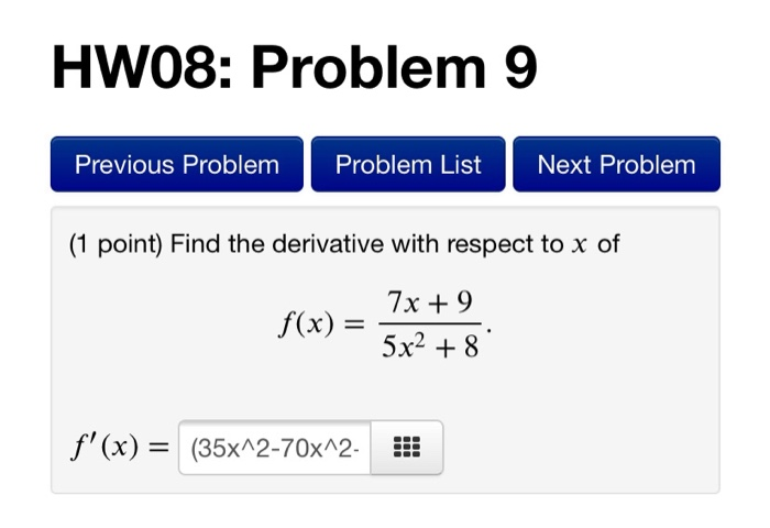 Solved HW08: Problem 9 Previous Problem Problem List Next | Chegg.com Solved HW08: Problem 9 Previous Problem Problem List Next | Chegg.com