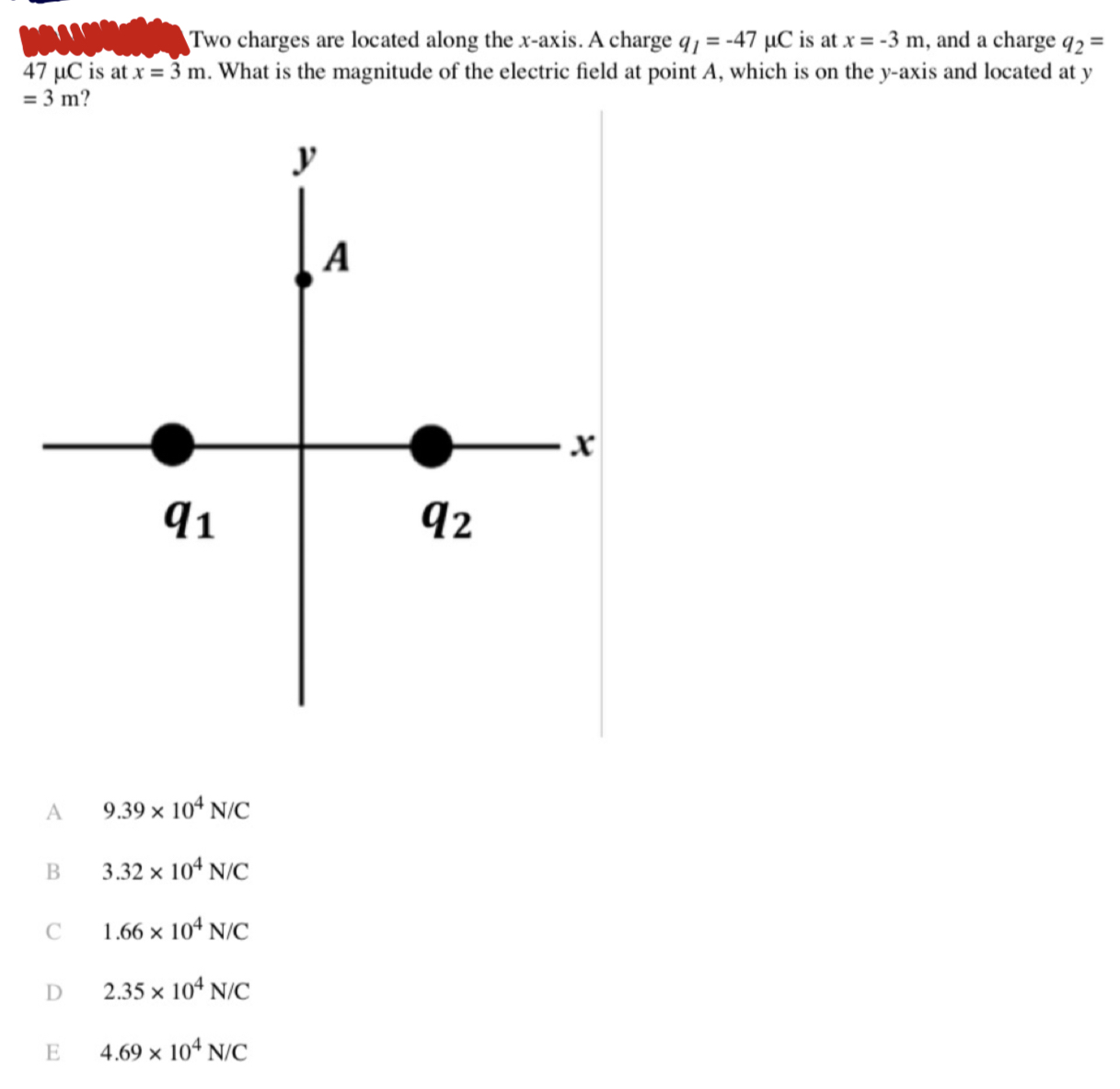 Solved Two charges are located along the x-axis. A charge | Chegg.com