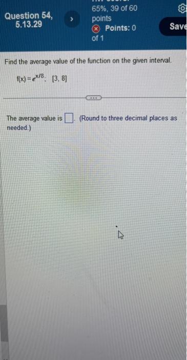 Solved Find the average value of the function on the given | Chegg.com