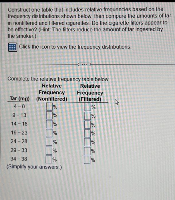 Solved equency Distributions Construct one table that | Chegg.com