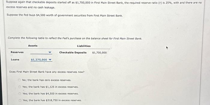 Solved Suppose again that checkable deposits started off as | Chegg.com