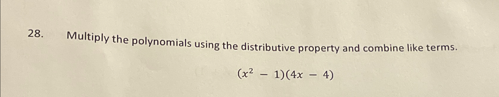 Solved Multiply the polynomials using the distributive | Chegg.com