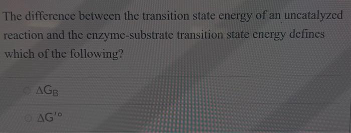 Solved The difference between the transition state energy of | Chegg.com