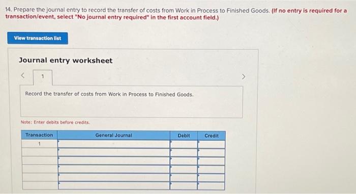 Solved Prepare the journal entry to record the transfer of | Chegg.com