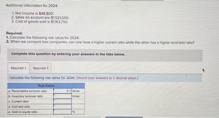 Solved Exercise 12-7 (Algo) Calculate risk ratios (LO12-3) | Chegg.com