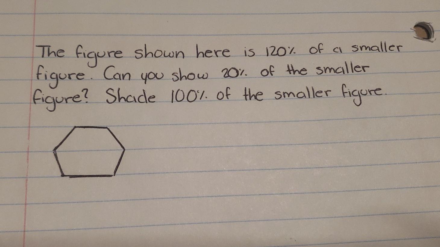 Solved The figure shown here is 120% of a smaller figure. | Chegg.com