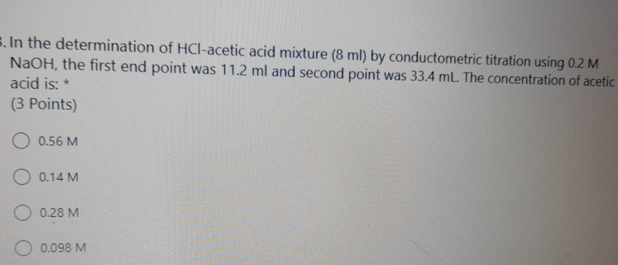 Solved 5. In the determination of HCl-acetic acid mixture (8 | Chegg.com