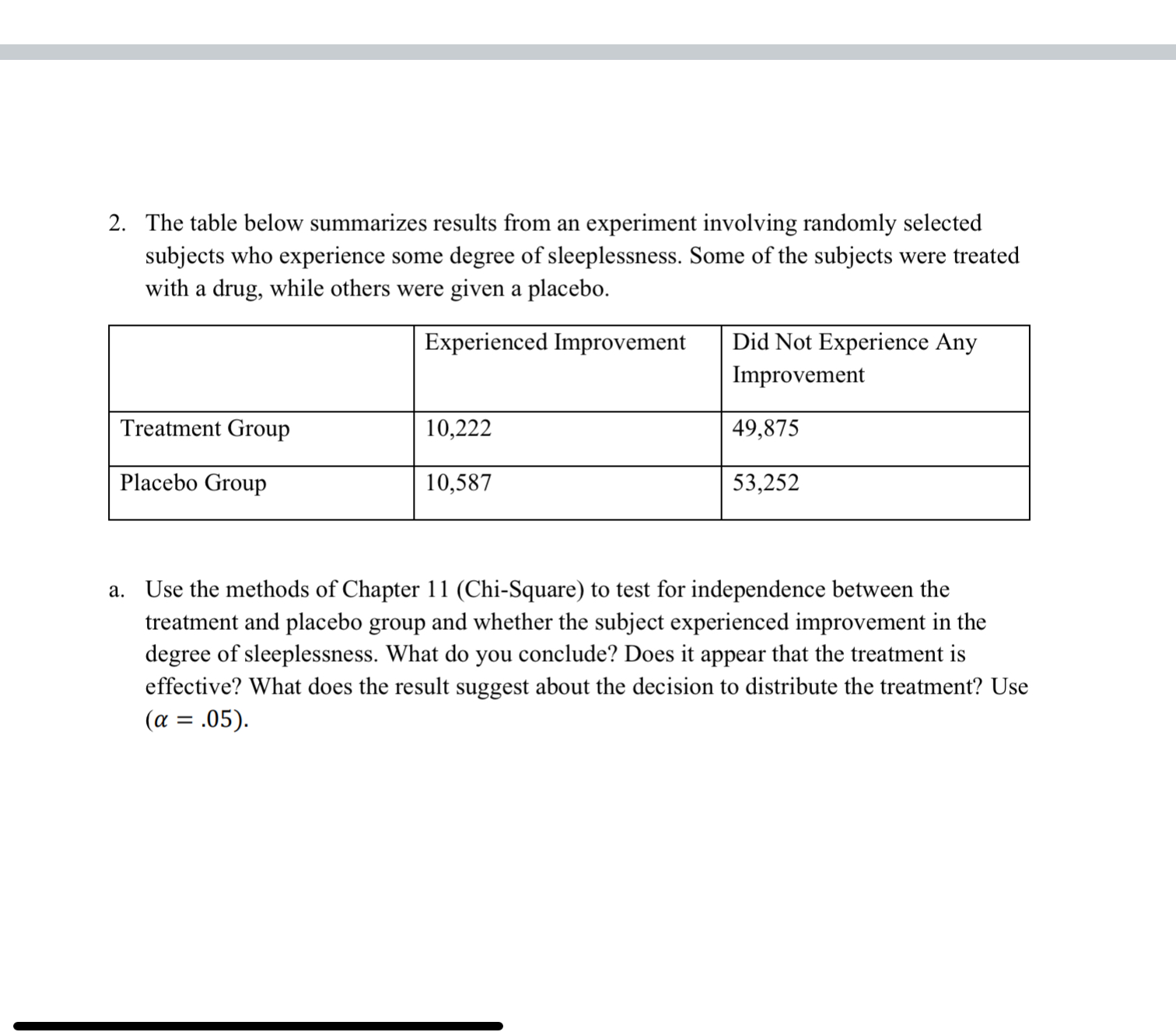 Solved The table below summarizes results from an experiment | Chegg.com