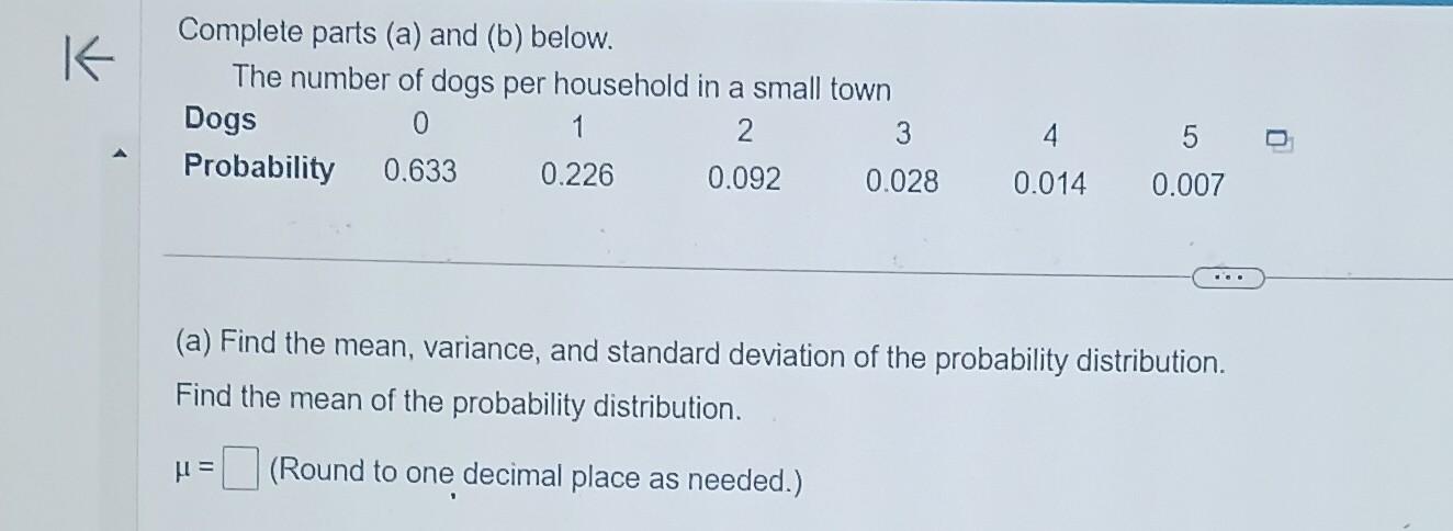 Solved Complete parts (a) and (b) below. The number of dogs | Chegg.com