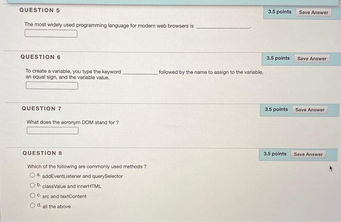 Solved QUESTION 1 3.5 points Save Answer A group of one or | Chegg.com