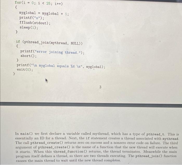 2 POSIX Threads Consider the following code using the | Chegg.com