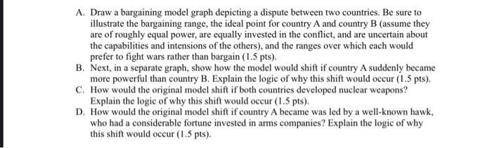 A. Draw a bargaining model graph depicting a dispute | Chegg.com