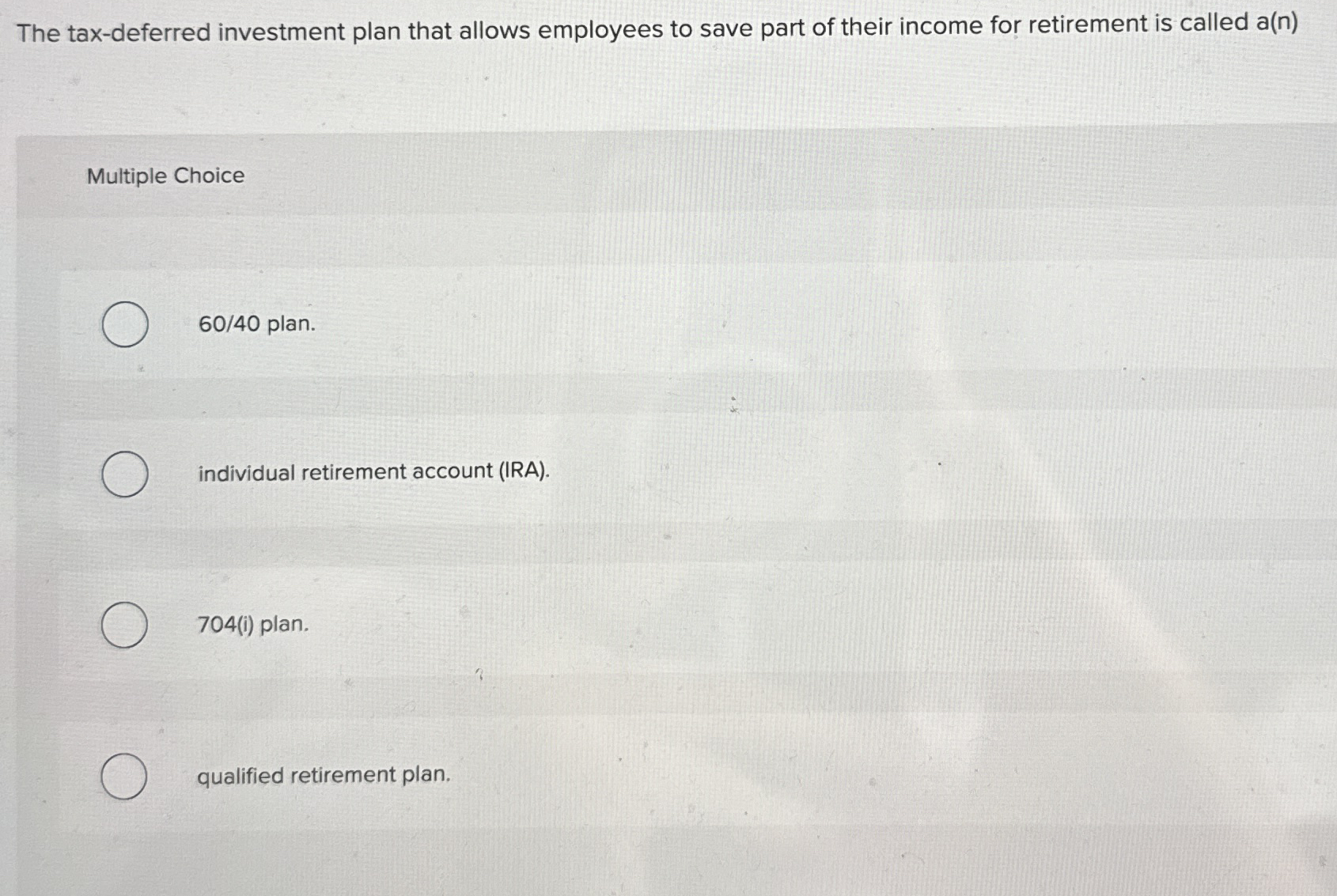 Solved The tax-deferred investment plan that allows | Chegg.com