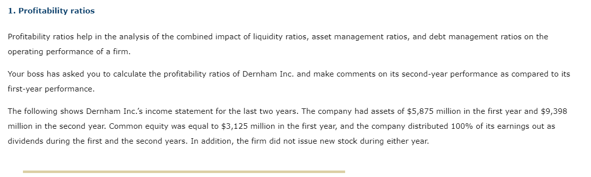 Solved Dernham Inc.Income Statement For the Year Ending on | Chegg.com