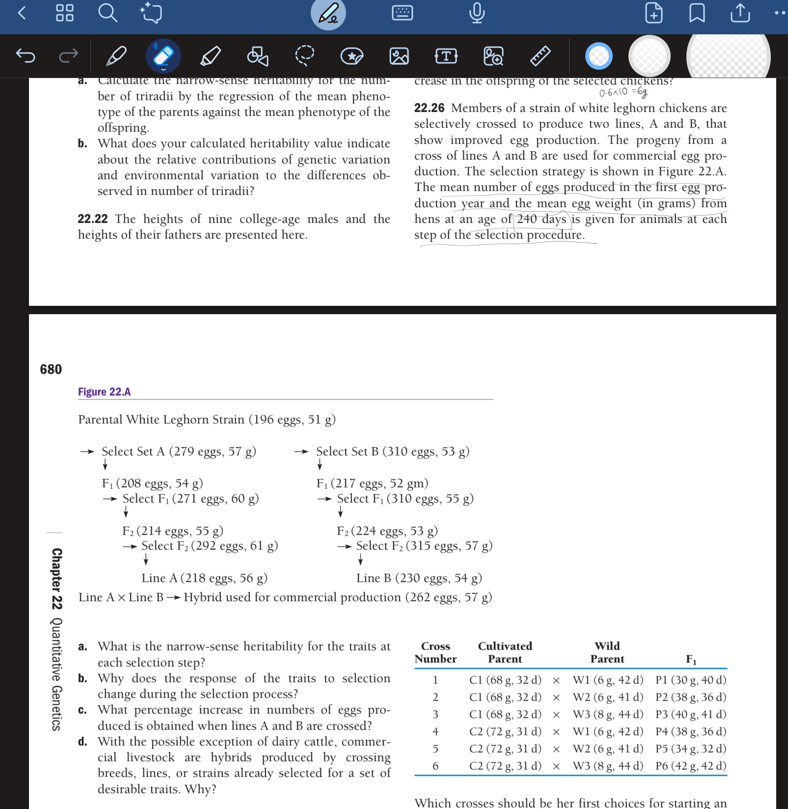 Solved a. ﻿Calculate the narrow-sense neritabinty for the | Chegg.com